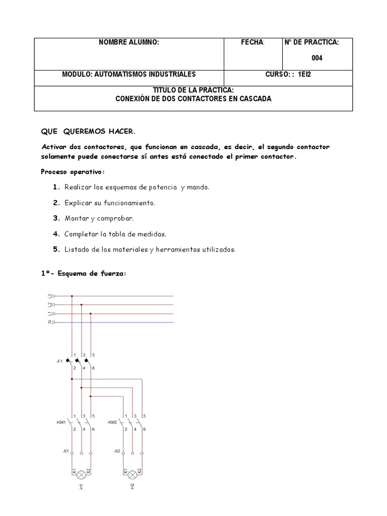 Dos Contactores en Cascada | PDF