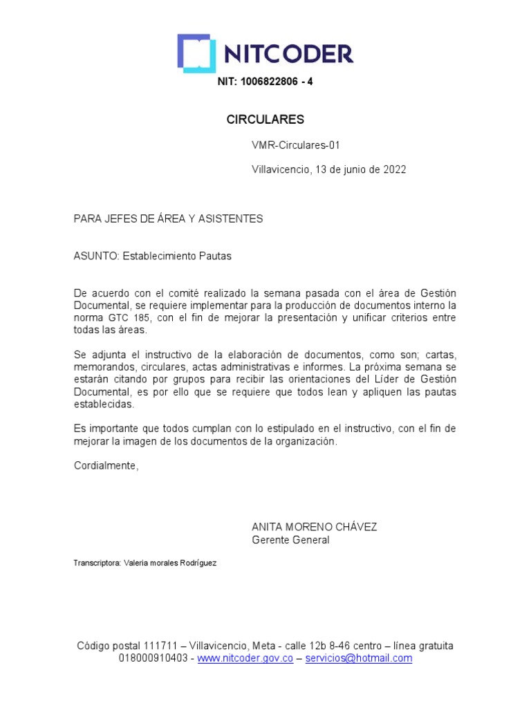 Circulares Redaccion 1 | PDF