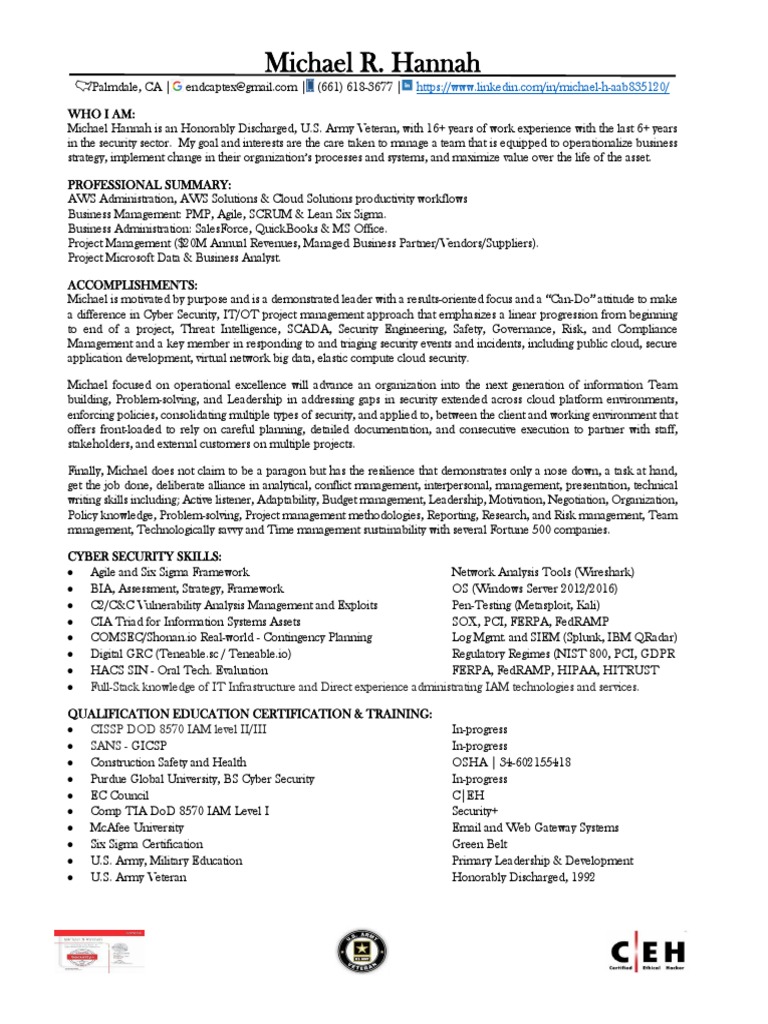 Michael Hannah | PDF | Security | Computer Security