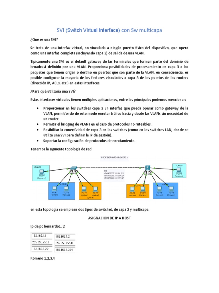 Configuración de SVI en Switches Multicapa | PDF | Conmutador de red ...