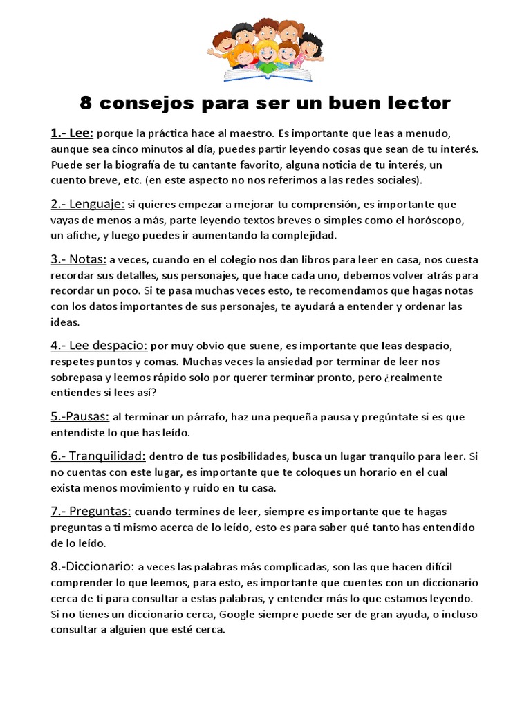 8 Consejos para Ser Buen Lector | PDF