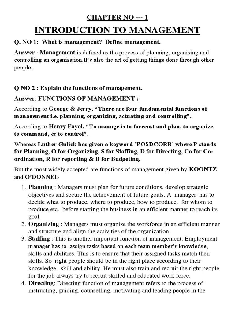 Introduction To Management | PDF | Business | Economies