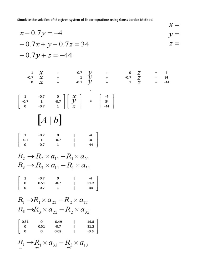 Gauss-Jordan Method - V2 | PDF | Mathematical Analysis | Differential ...