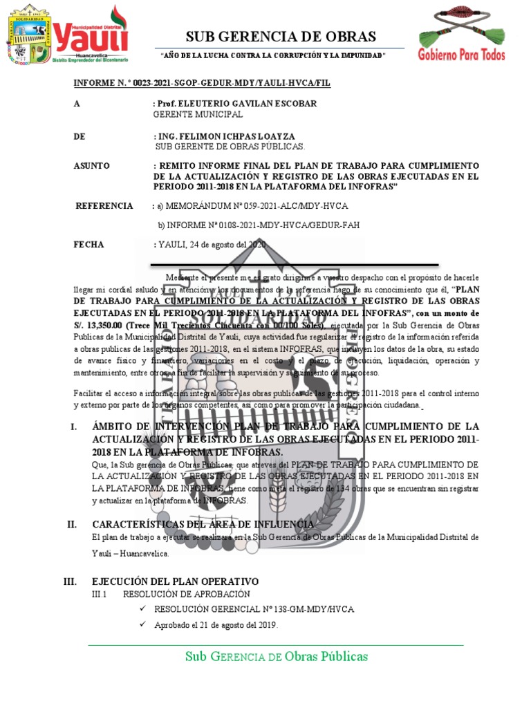Informe de Obras Públicas 2011-2018 | PDF | Gobierno | Gobernancia