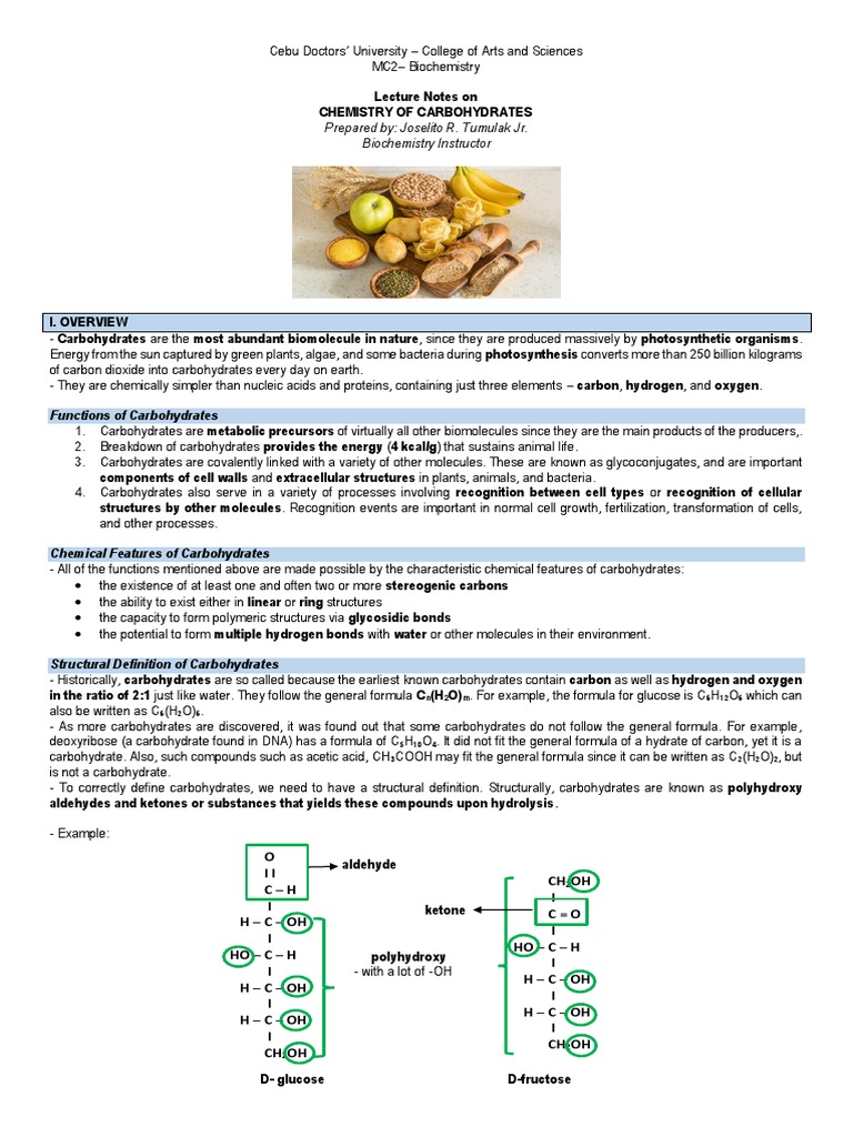 Unit 3 - Carbohydrates | PDF | Carbohydrates | Glucose