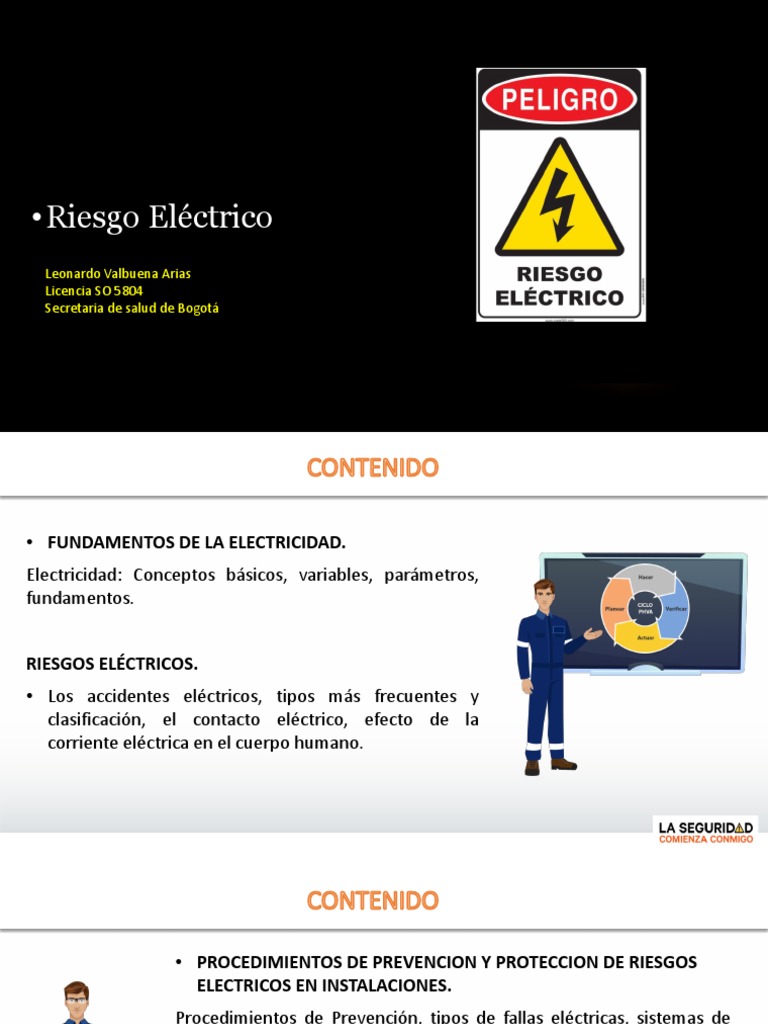 Presentación Riesgo Eléctrico Pdf Primeros Auxilios Ingenieria