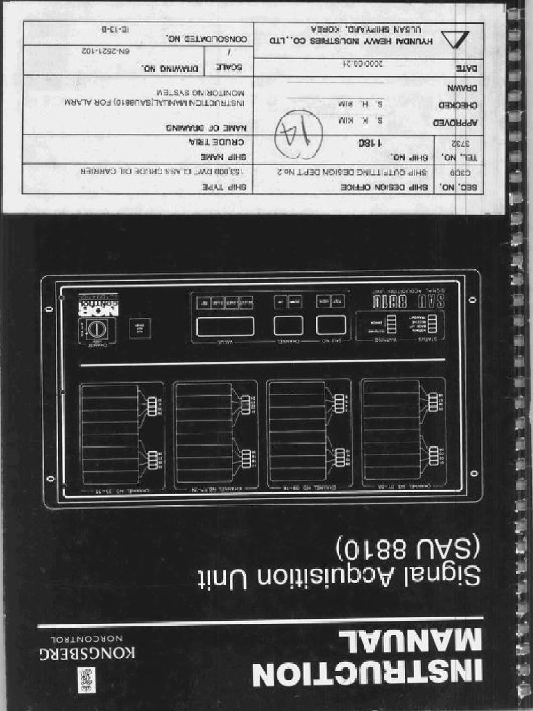 2.1) Instruction Manual (Sau8810) For Alarm Monitoring System - 6N-2521 ...