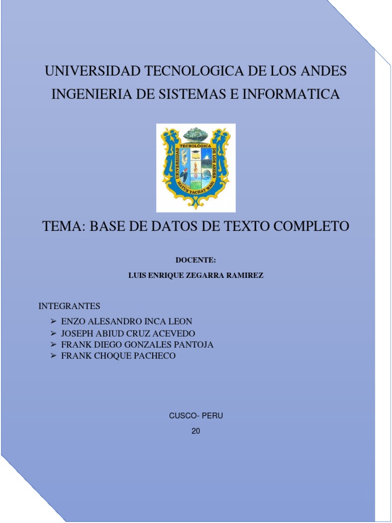 BD Texto Completo | PDF | Bases de datos | Información