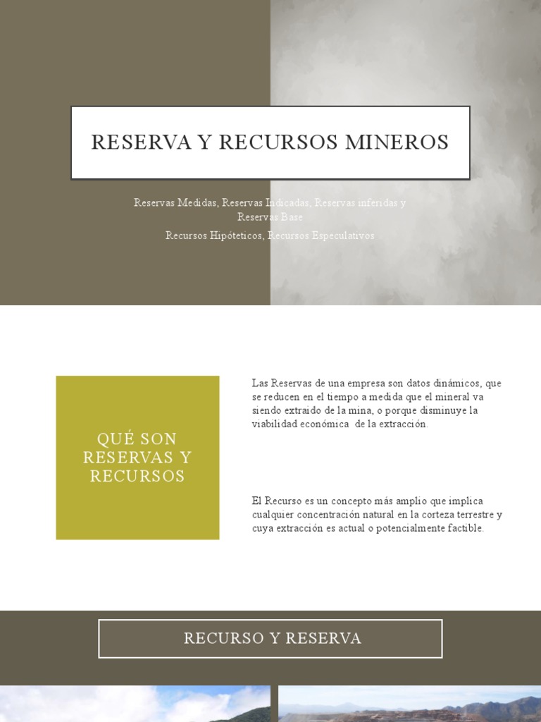 Tipos de Reservas y Recursos Minerales | PDF | Minería | Economias