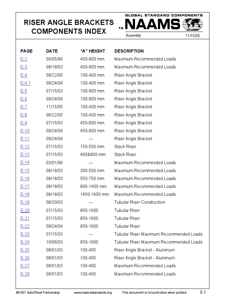 Riser Angle Brackets Components | PDF | Building Engineering | Materials