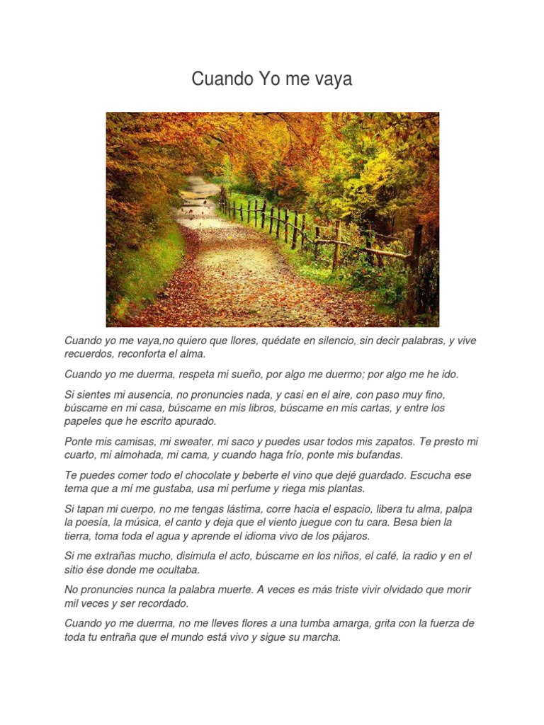 Cuando Yo Me Vaya | PDF