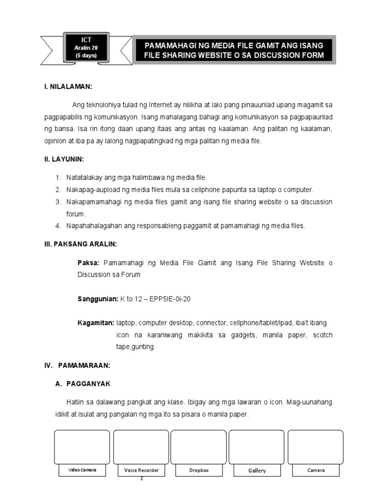 ICT - Aralin 20 TG - EPPIE-0i-20 | PDF