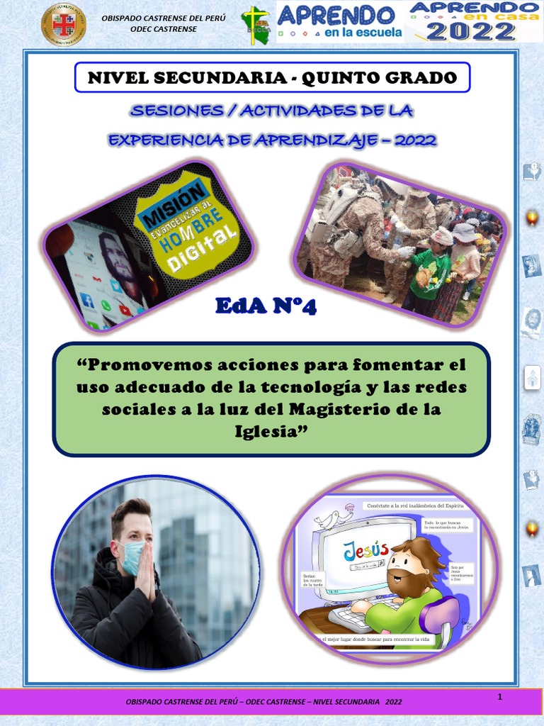 EdA 4-Sesiones Actividades 5to-VII Ciclo Secundaria | PDF | Acoso cibernético | eucaristía