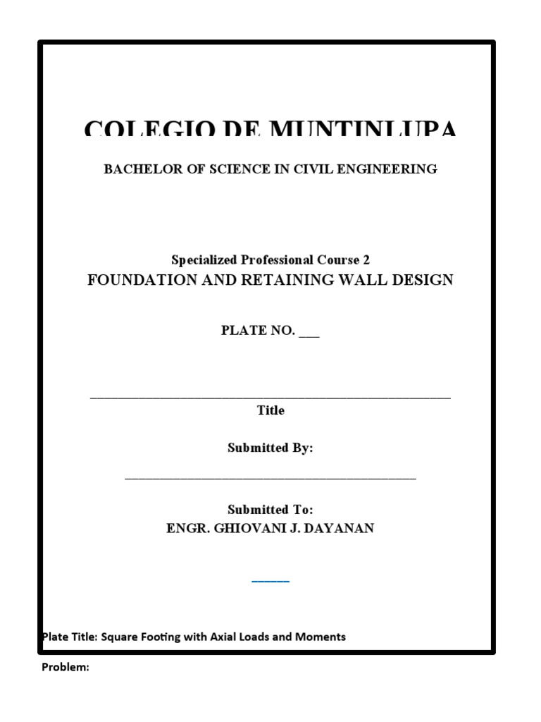 Square Footing Design with Moments | PDF | Mechanical Engineering ...