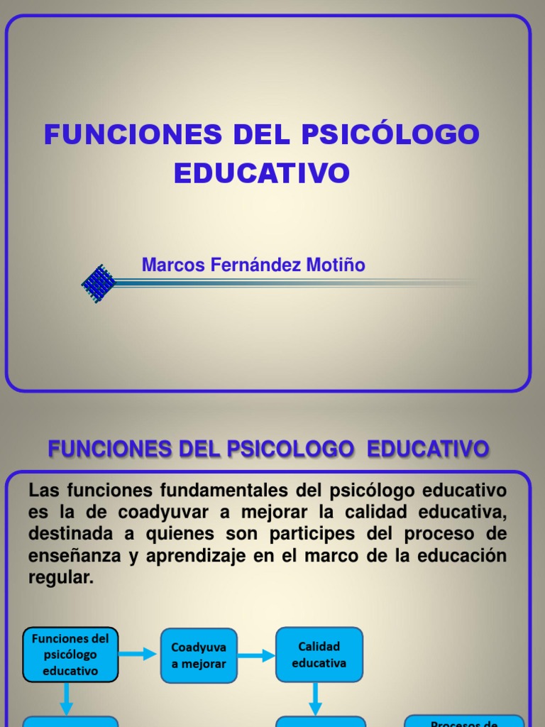 Funciones Del Psi. Educativo | PDF | Sicología | Aprendizaje