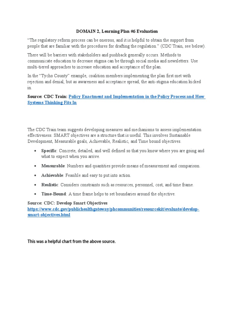 Evaluating SMART Objectives in Policy | PDF | Career & Growth