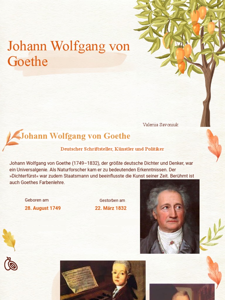 Johann Wolfgang Von Goethe | PDF