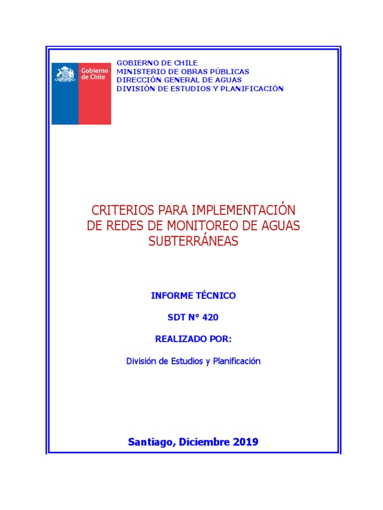 Monitoreo de Aguas Subterraneas | PDF | Agua subterránea | Agua
