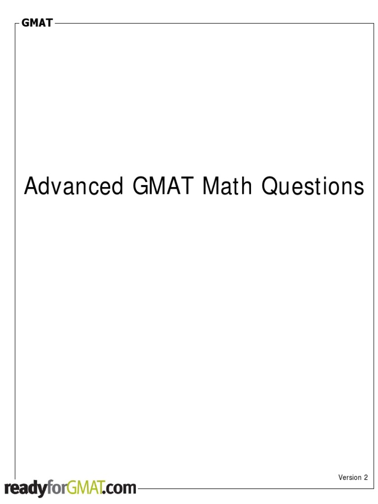 Advanced Gmat Math Questions Pdf Area Mean