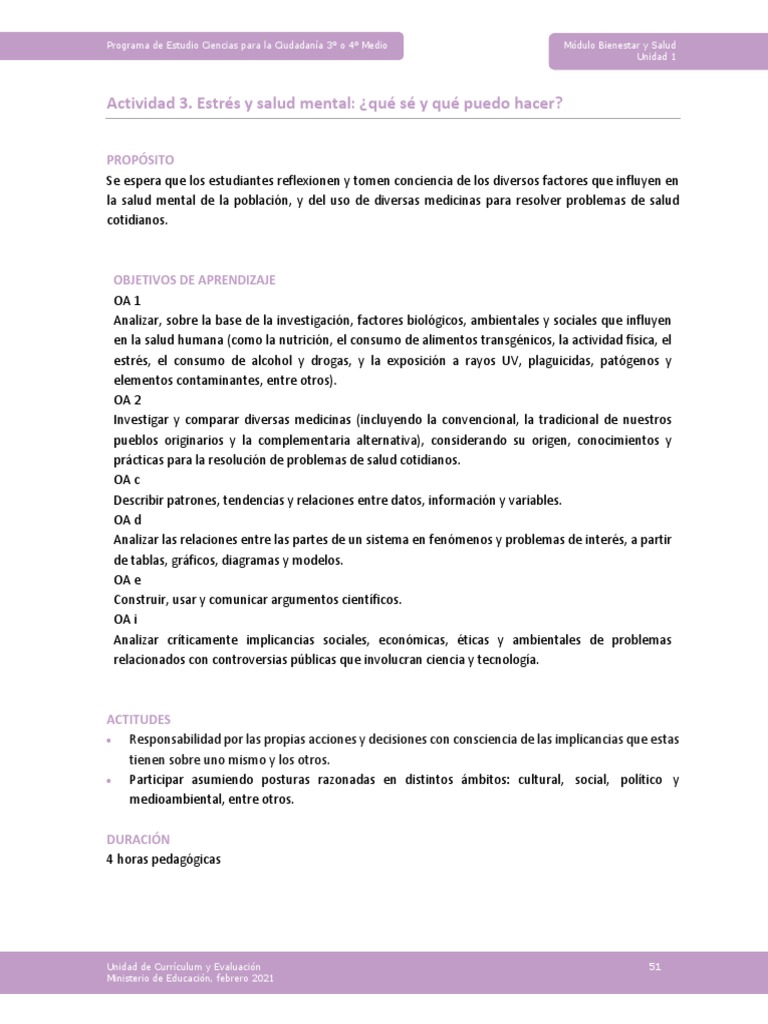 Estres y Salud Mental Qué Sé y Qué Puedo Hacer | PDF