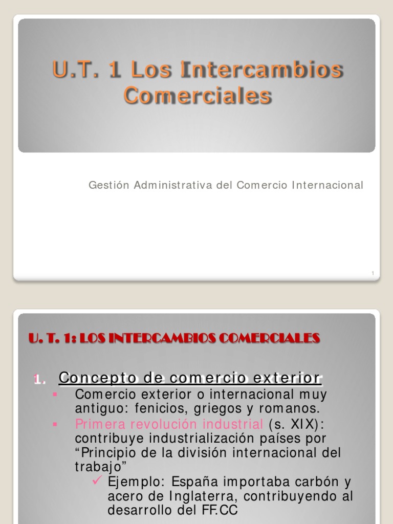 GACI UD 1 - Los Intercambios Comerciales (Esquema) | PDF