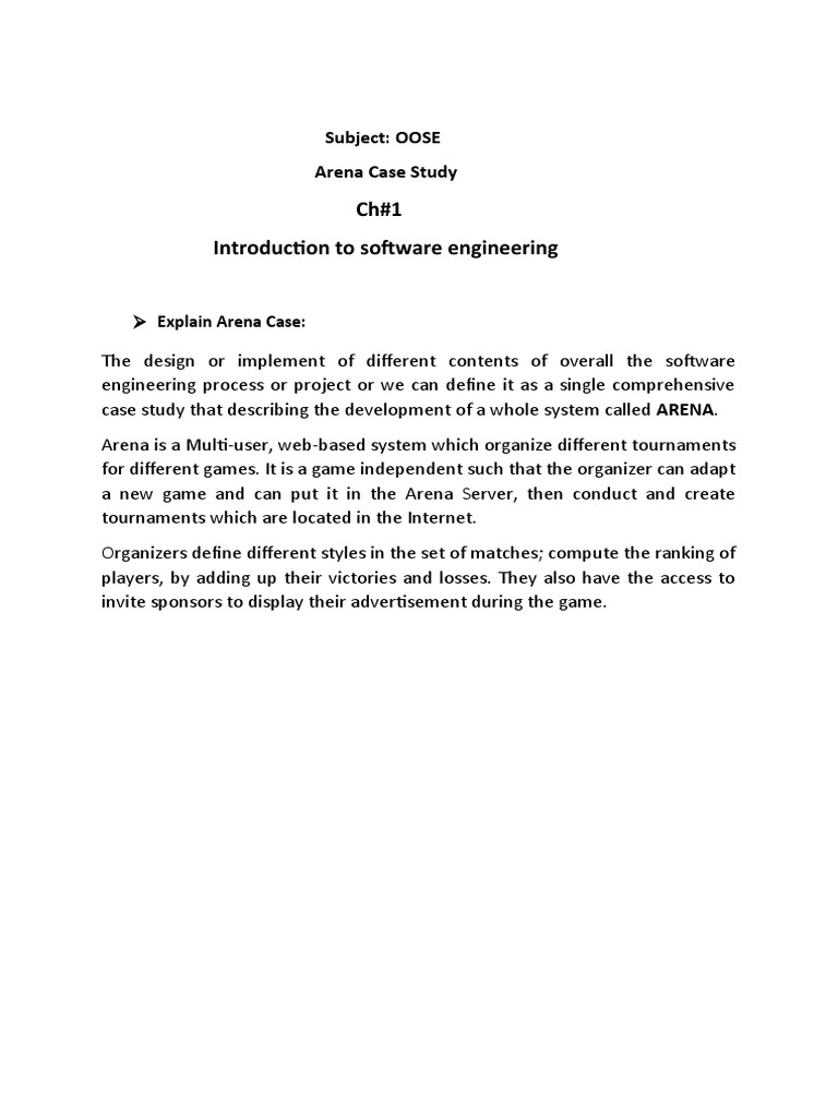 Arena Case Theorey | PDF | Use Case | Computer Engineering
