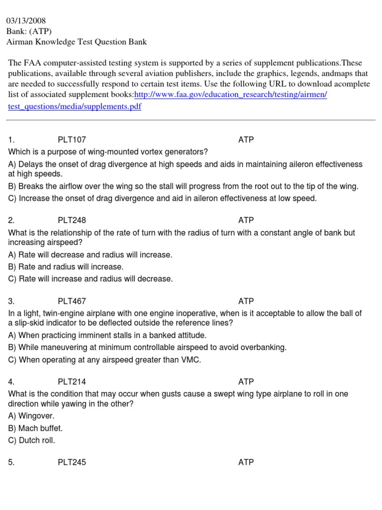 Atp | PDF | Instrument Flight Rules | Stall (Fluid Mechanics)