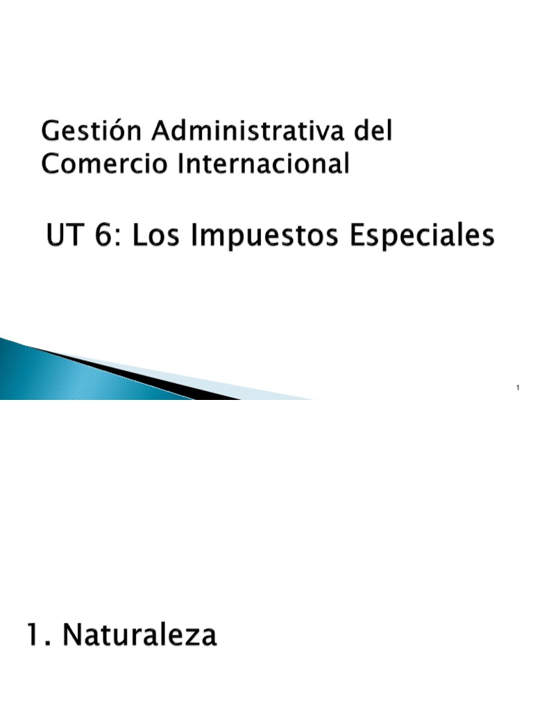 GACI UD 6 - Los Impuestos Especiales (Esquema) | PDF