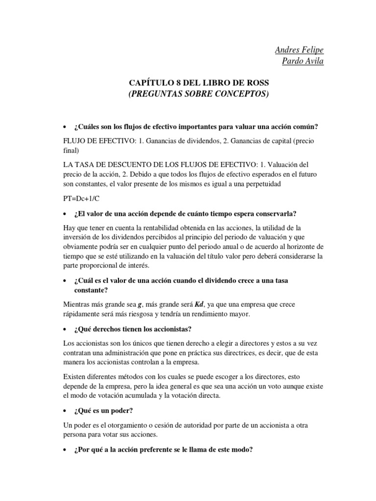 Libro Ross | PDF | Compartir (Finanzas) | Acciones preferentes