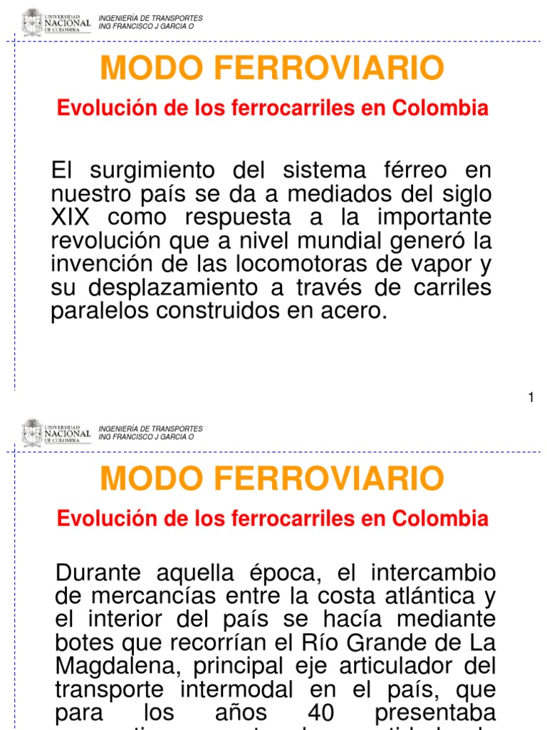 Evolución de los Ferrocarriles en Colombia | PDF | Transporte ...