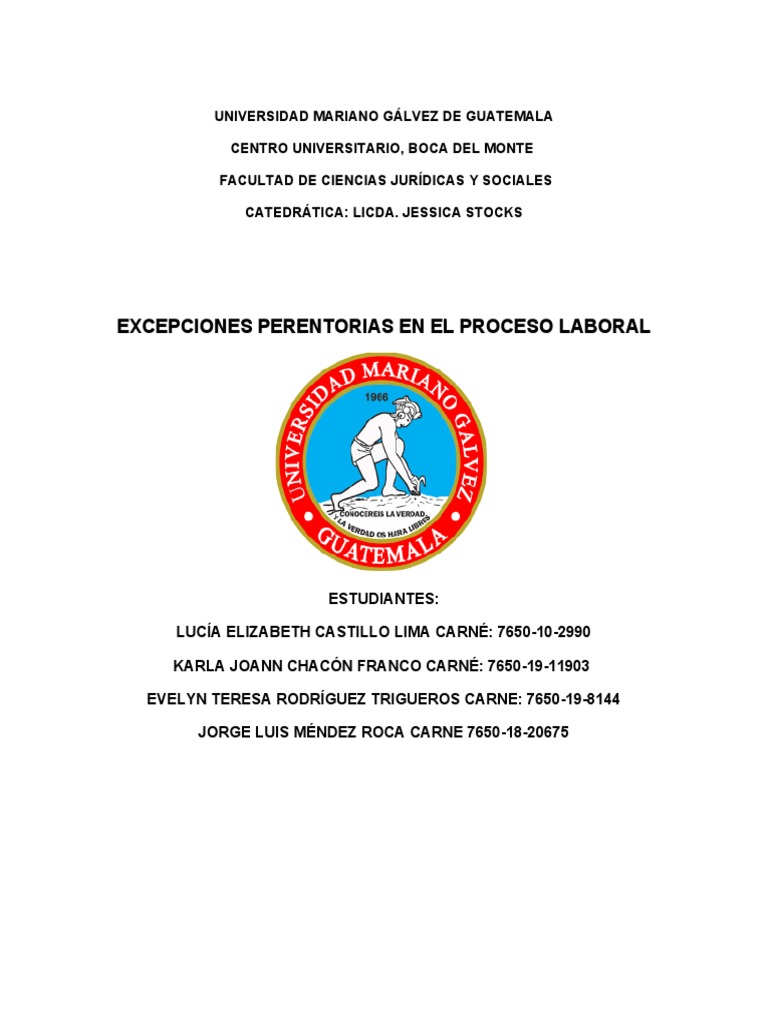 Excepciones Perentorias | PDF | Sentencia (ley) | Demanda judicial