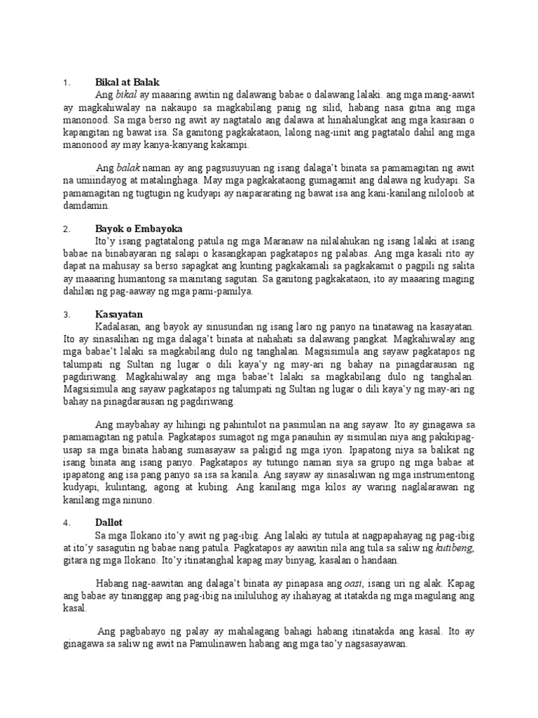 Bikal at Balak | PDF