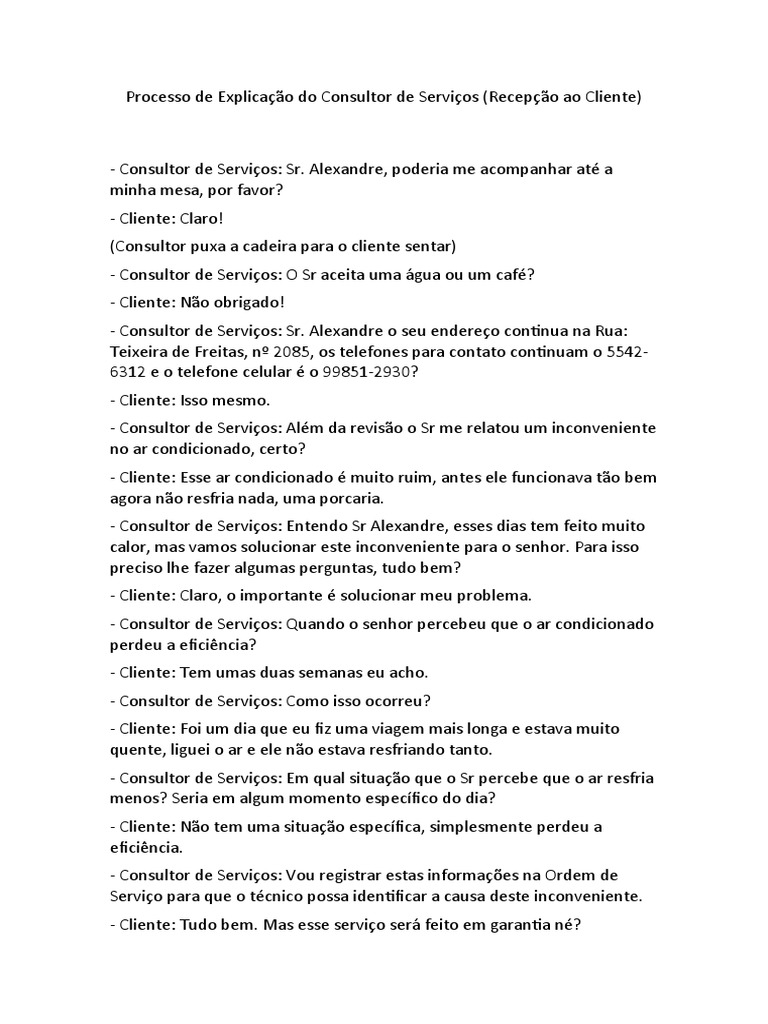 MODELO DE SCRIPT | PDF | Ar condicionado