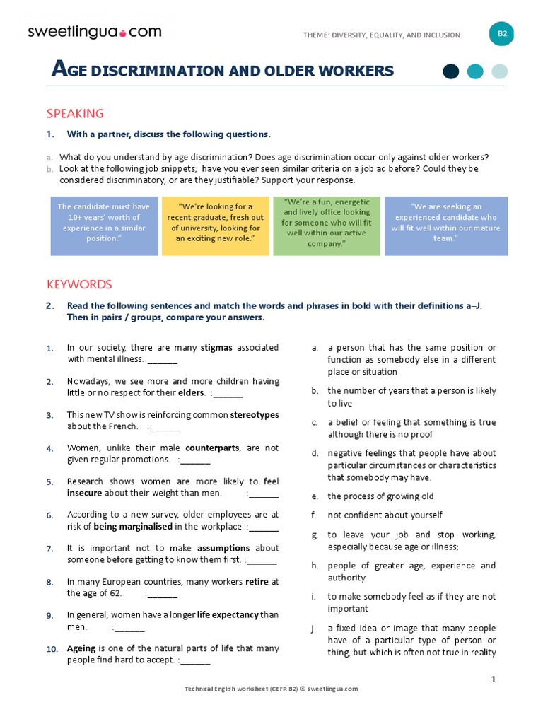 Ageism in The The Workplace Sweet Lingua V5 | PDF | Ageism | Discrimination