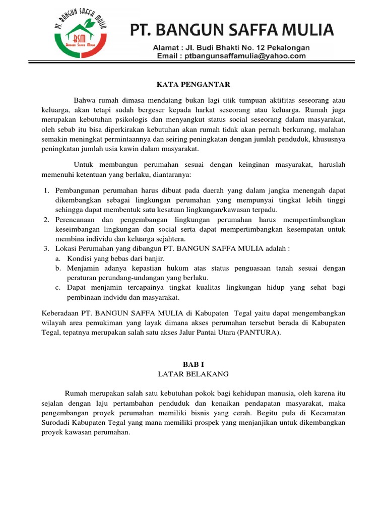 Proposal Perumahan Graha Purwa Asri 2 | PDF