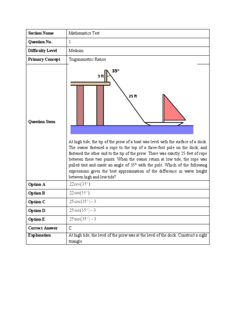 Analyzing Trigonometric Ratios to Determine the Difference in Water ...