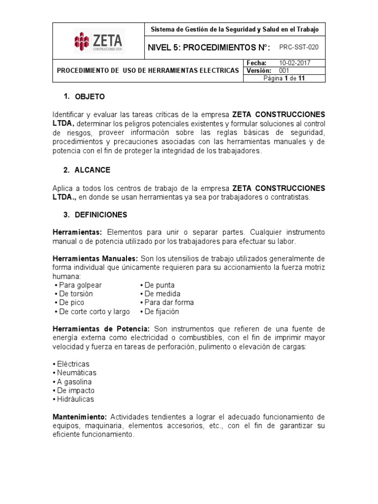 Uso Seguro de Herramientas Eléctricas | PDF | Perforar | Herramientas