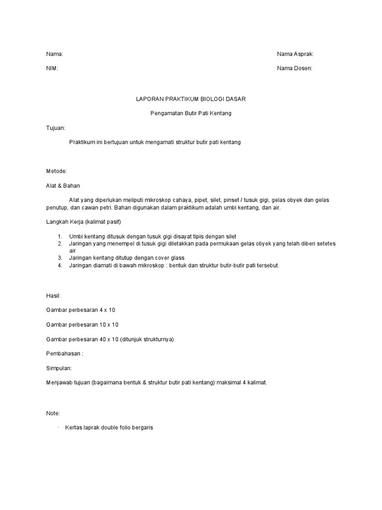Format Laprak Biodas 1 | PDF
