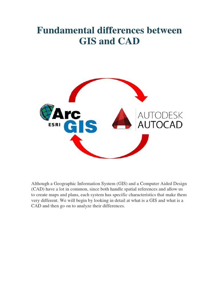 Fundamental Differences Between GIS and CAD | PDF | Geographic ...