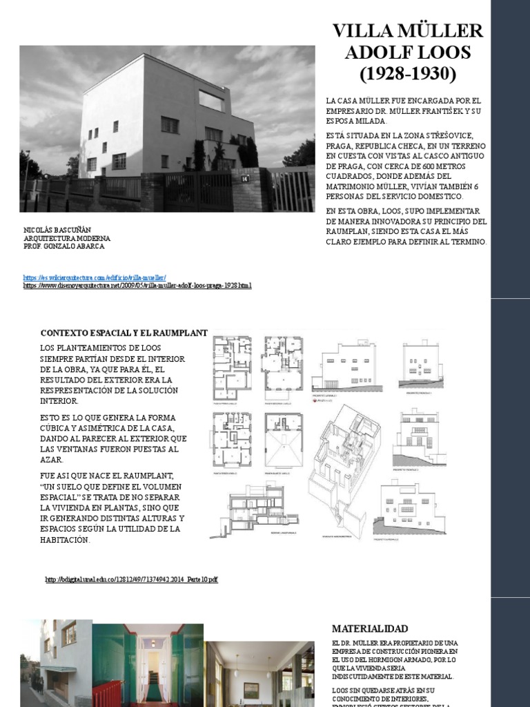 La innovadora aplicación del Raumplan en la Villa Müller de Adolf Loos ...