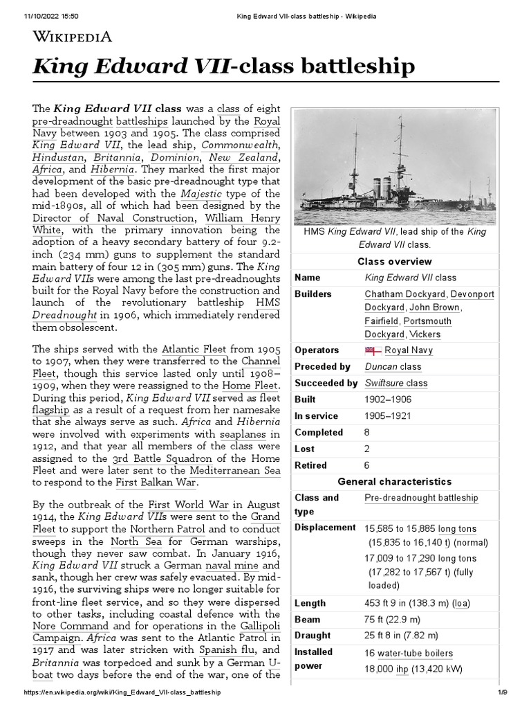 King Edward VII-class Battleship | PDF | Gun Turret | Ships