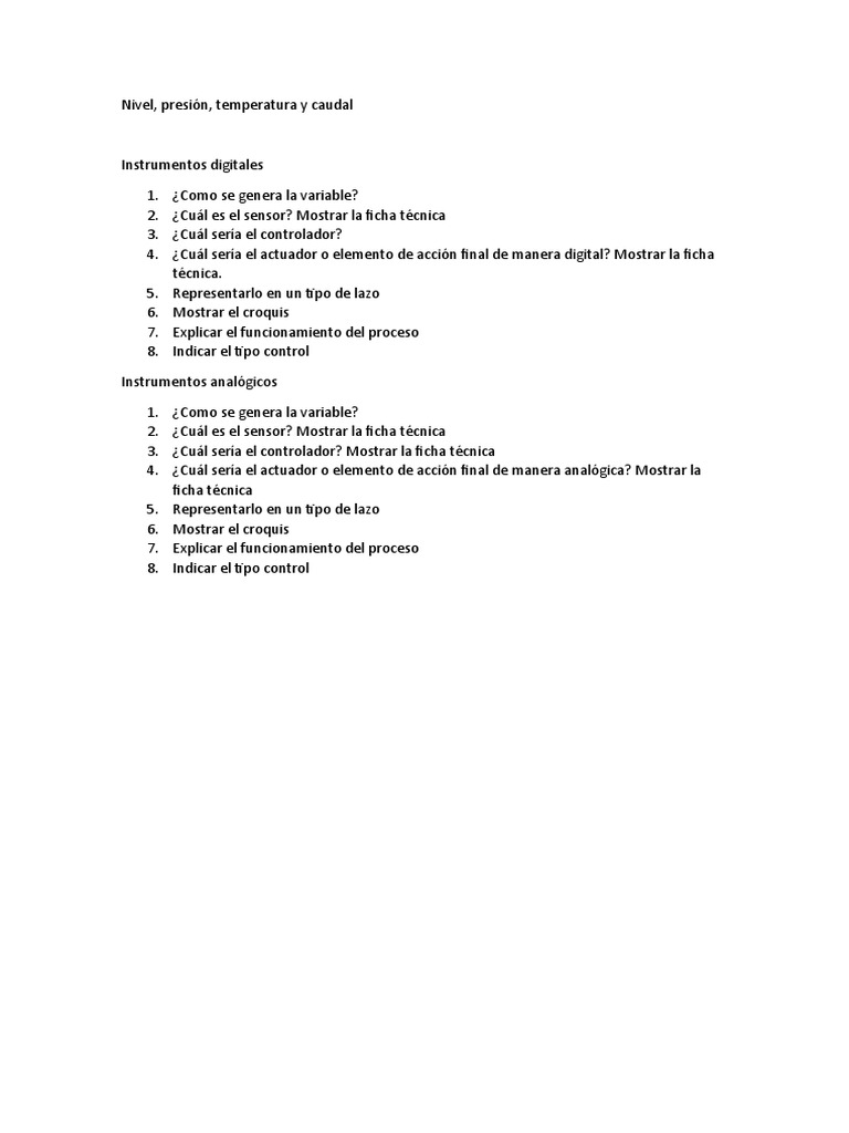 Instrumentos Para Control De Variables Pdf Métodos Y Materiales De 1731