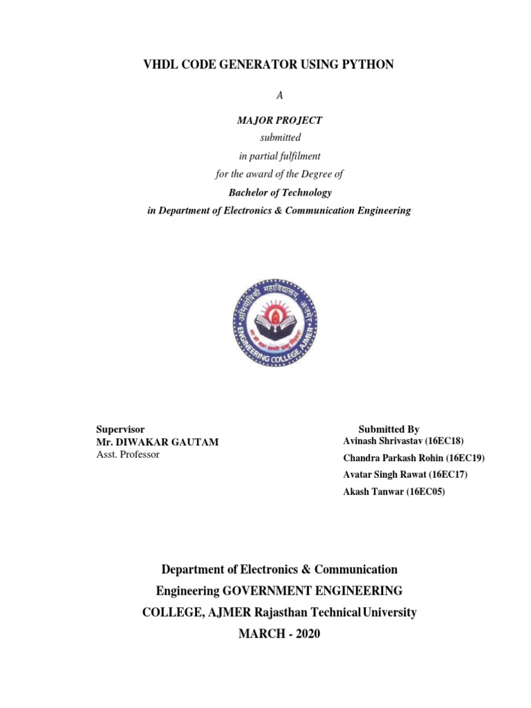 Vhdl Code Generator Using Python Pdf