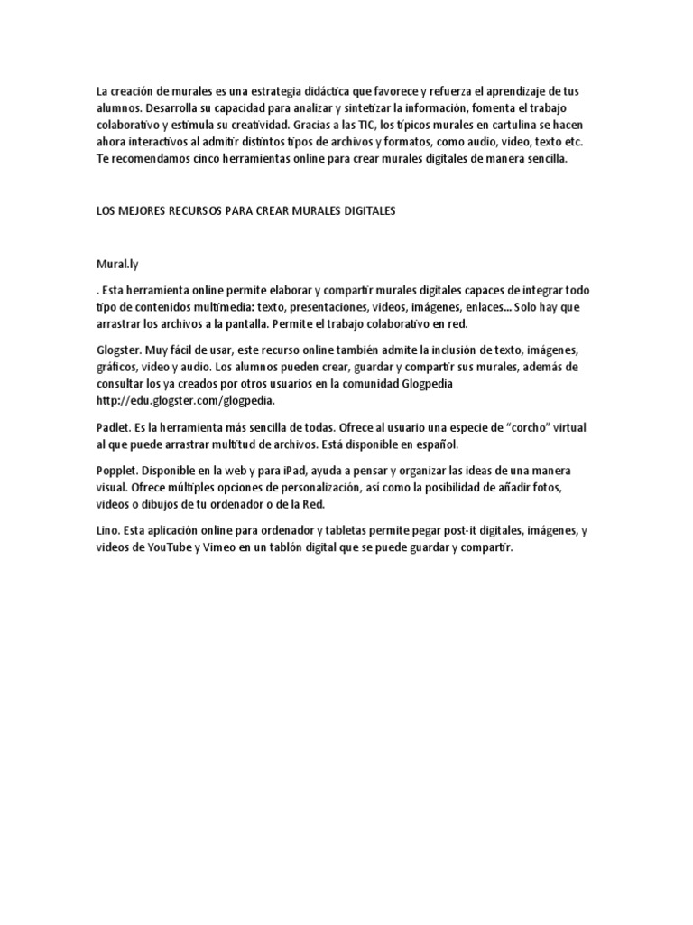 Herramientas para Crear Murales Digitales | PDF | Ciencias sociales | Arte