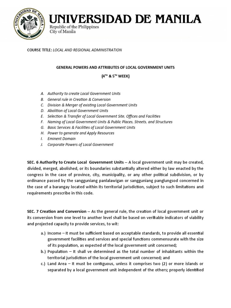 A Comprehensive Overview of Local Government Powers and Processes ...