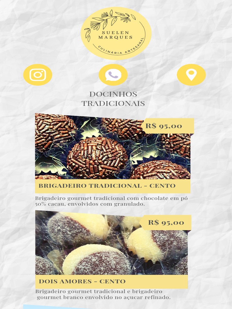 Cardápio Doces Atualizada | PDF | Indústria alimentícia | Ingredientes ...