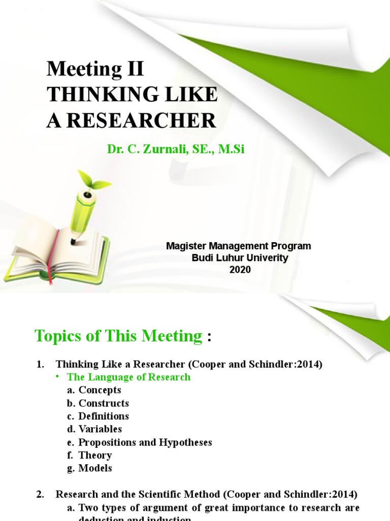 Thinking Like a Researcher Overview | PDF | Inductive Reasoning ...