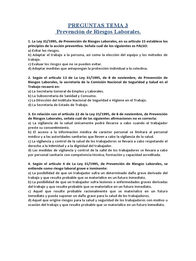 Test PRL Lola | PDF | Derecho laboral | Valores