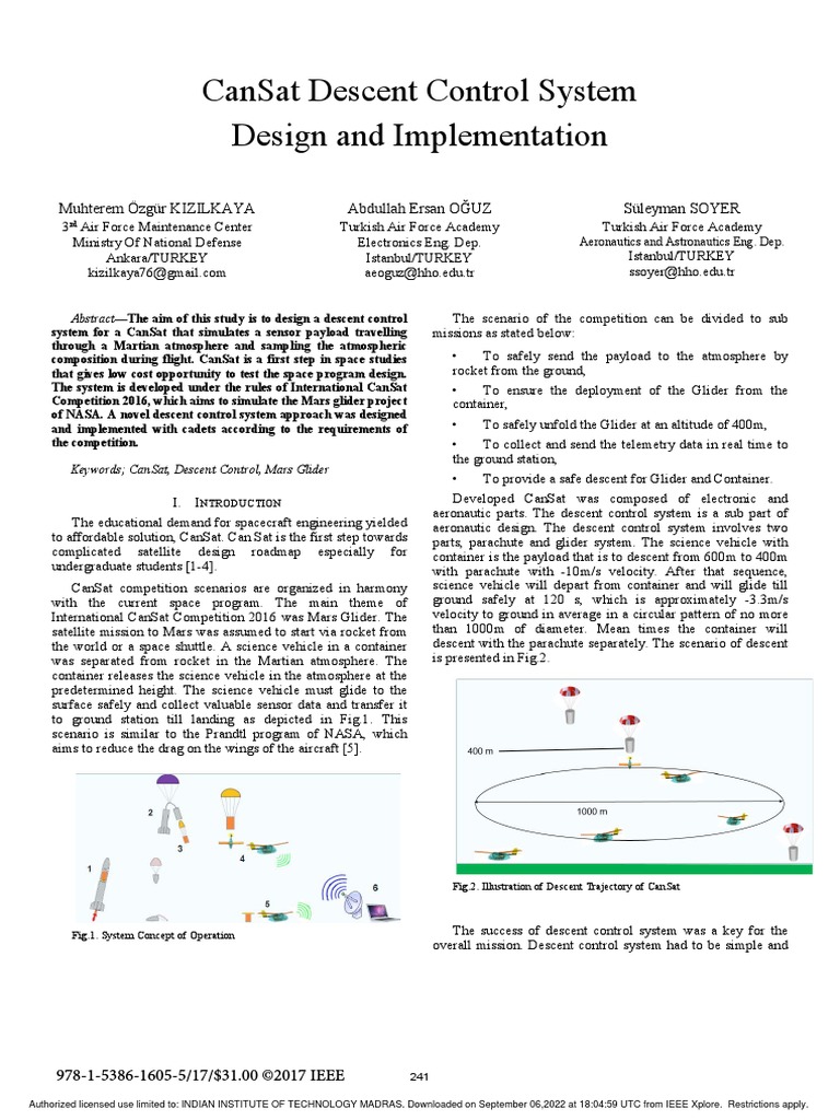 CanSat Descent Control System Design and Implementation | PDF | Glider ...