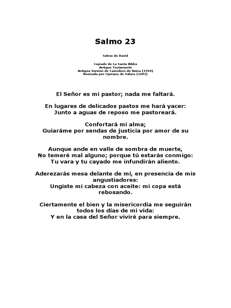 Salmo 23 | PDF | Comida y bebida